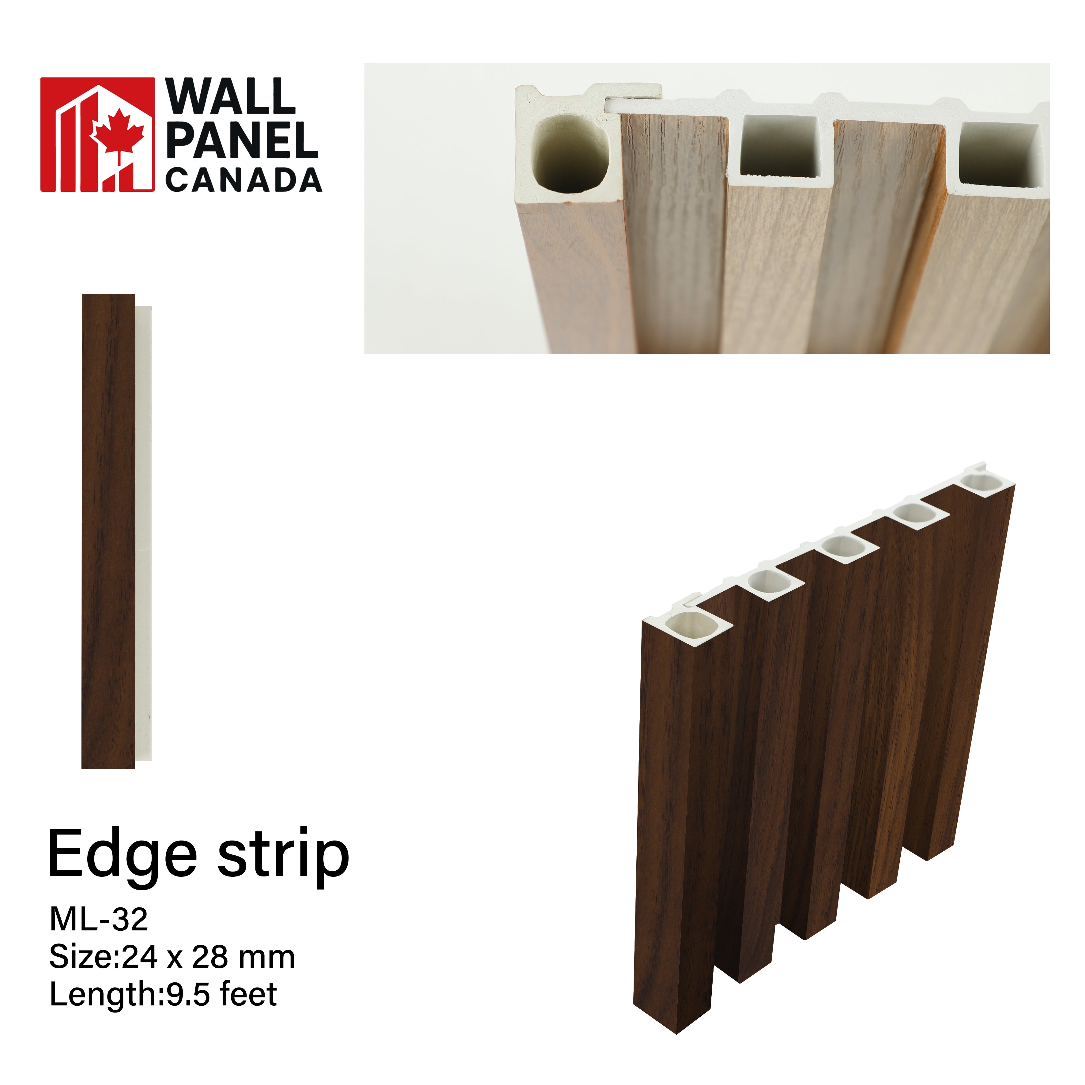 WPC End Trim OSLO WALNUT 032 – Wall Panel Canada